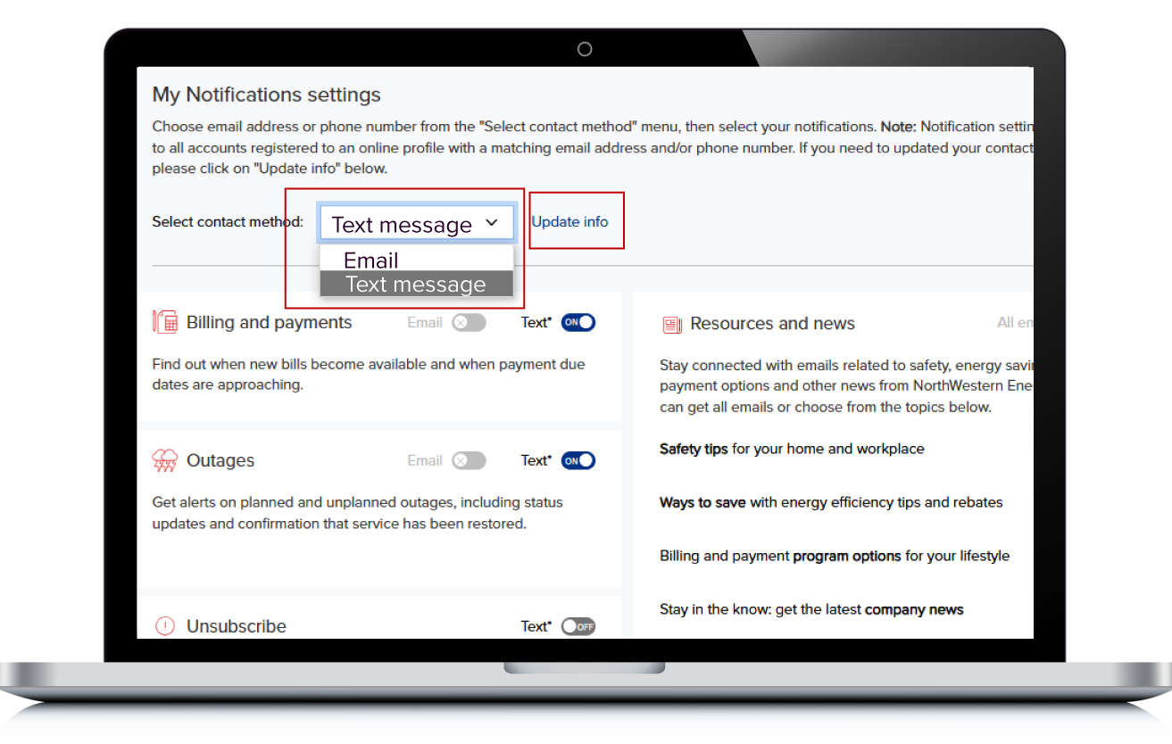 NorthWestern Energy personalized notifications and alerts