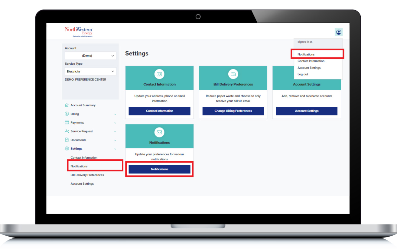 NorthWestern Energy personalized notifications and alerts